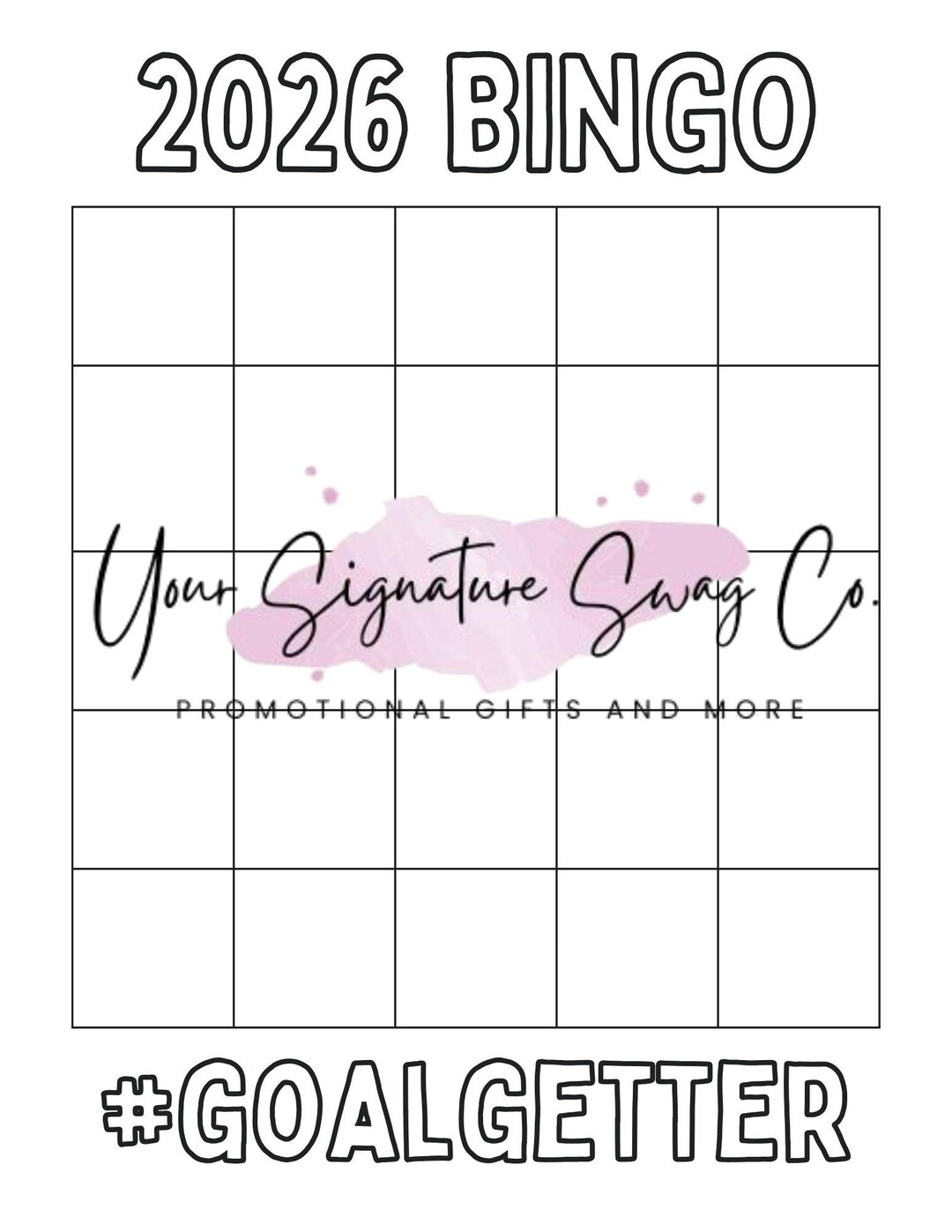 2026 Goal Setting BINGO Card Printable - Etsy