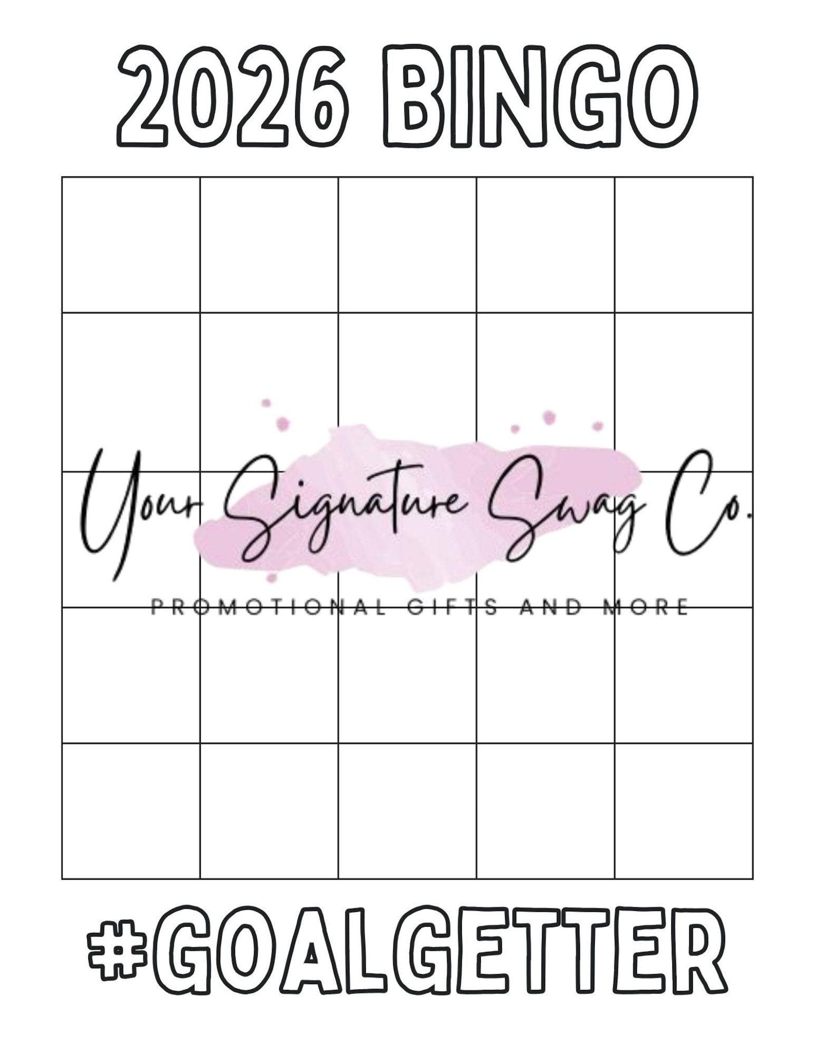 2026 Goal Setting BINGO Card Printable - Etsy