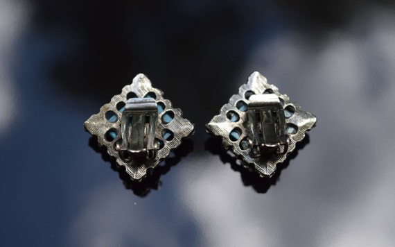 Vintage 1950s Art Deco Earrings | Retro 50s Turquoise… - Gem