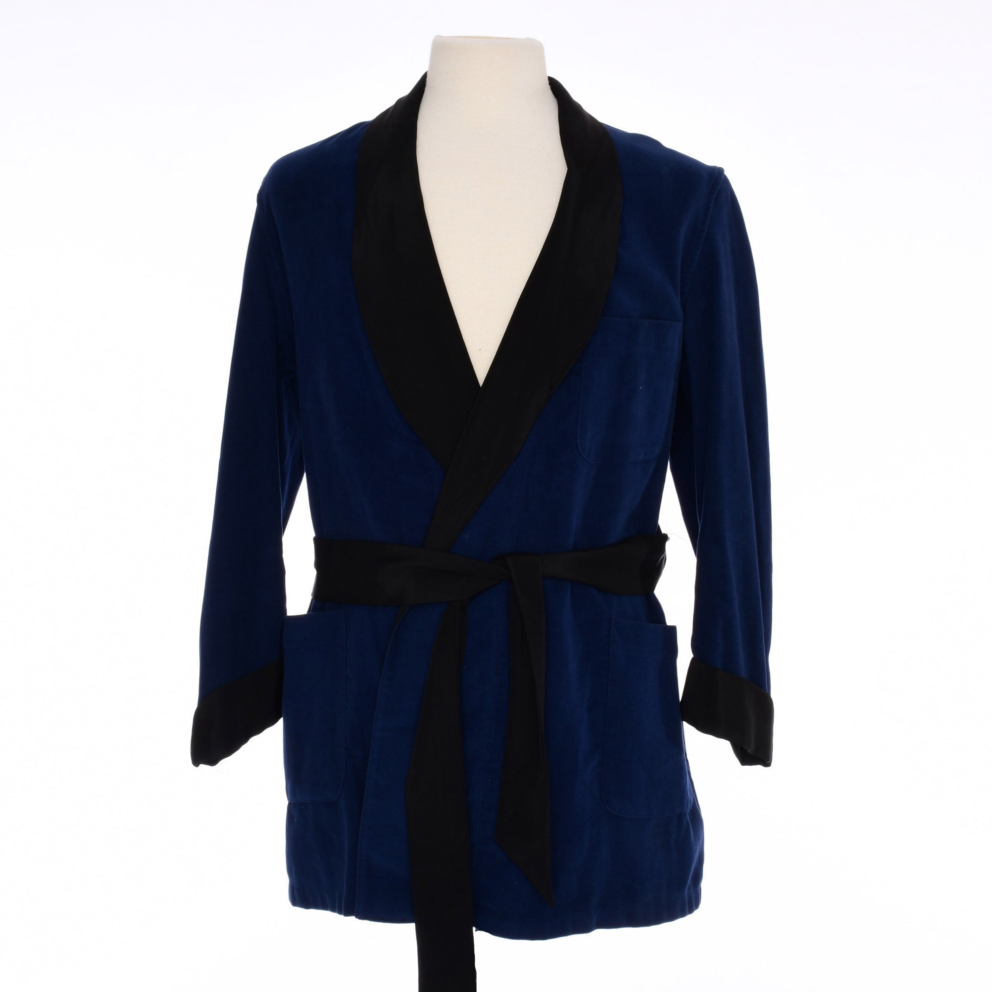 Vintage 1960's Suede Hefner Robe 60's Blue and Black - Etsy