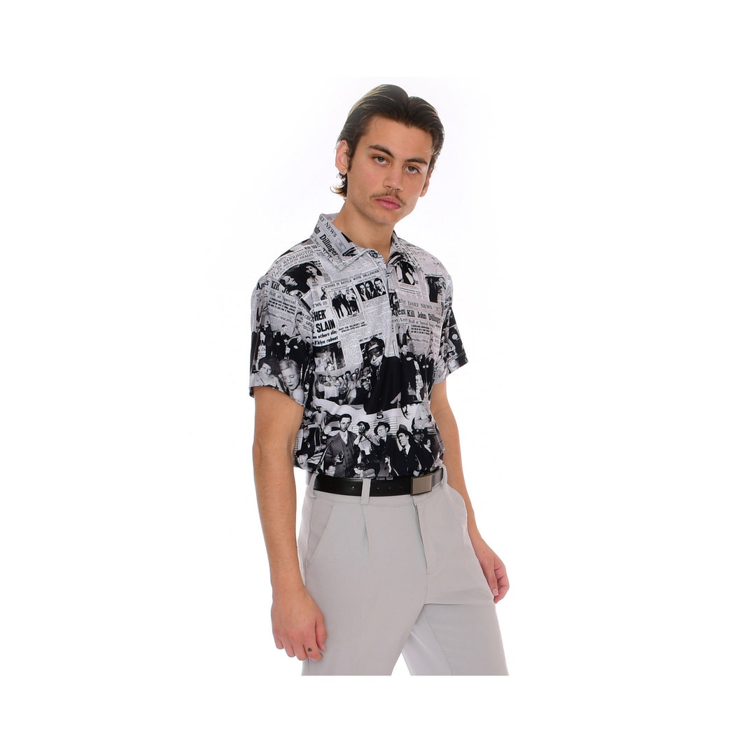Mens Vintage Style Polo Shirt Old Hollywood Gangster Collage Print - Etsy
