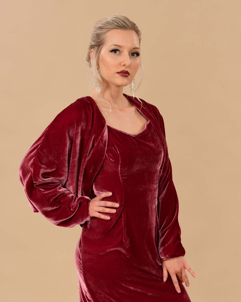 Pink Velvet Cropped Jacket Vintage Style Pink Batwing Bolero - Etsy