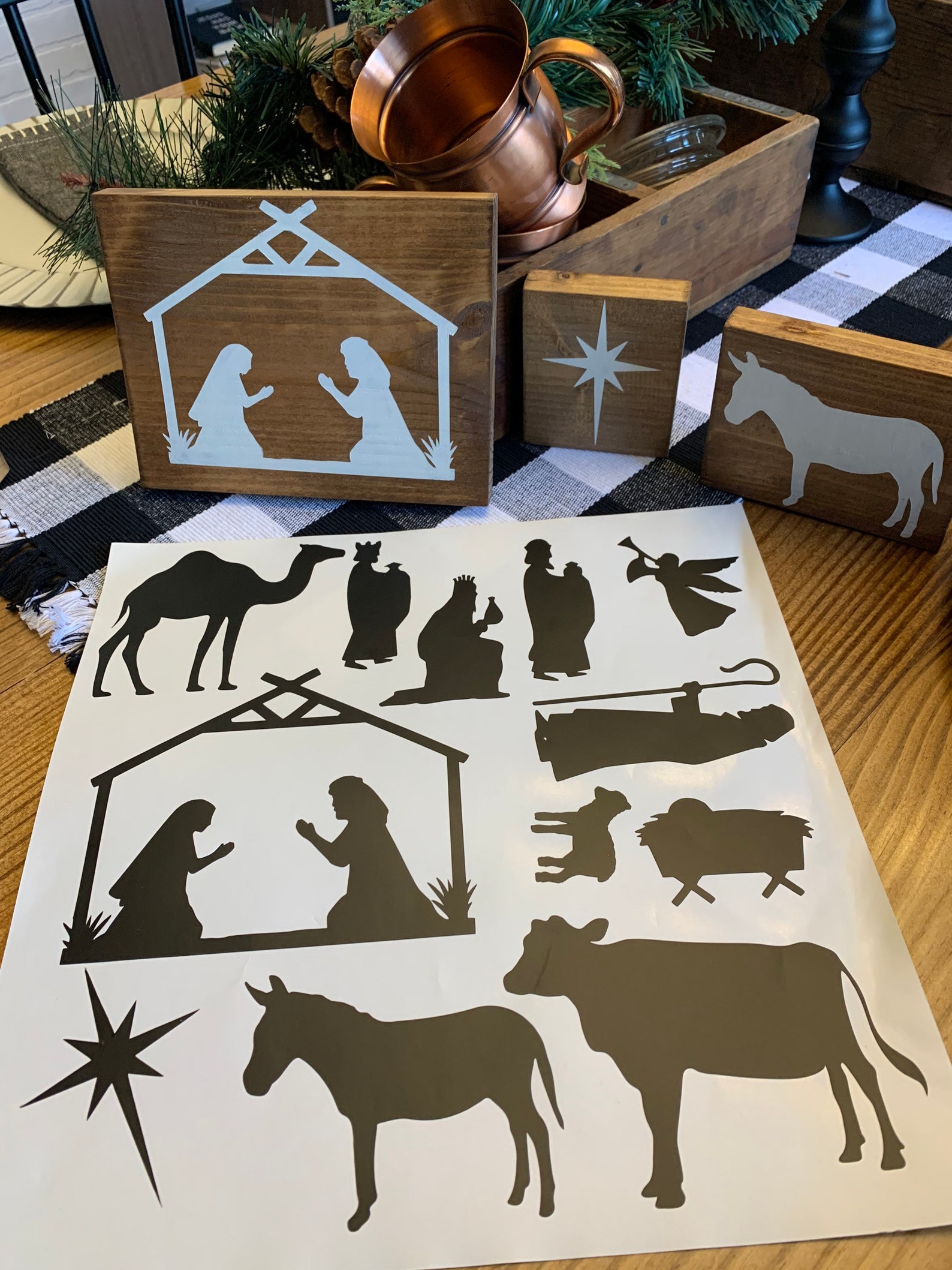 Nativity Manger Scene Decal Sticker Set DIY Nativity Scene - Etsy
