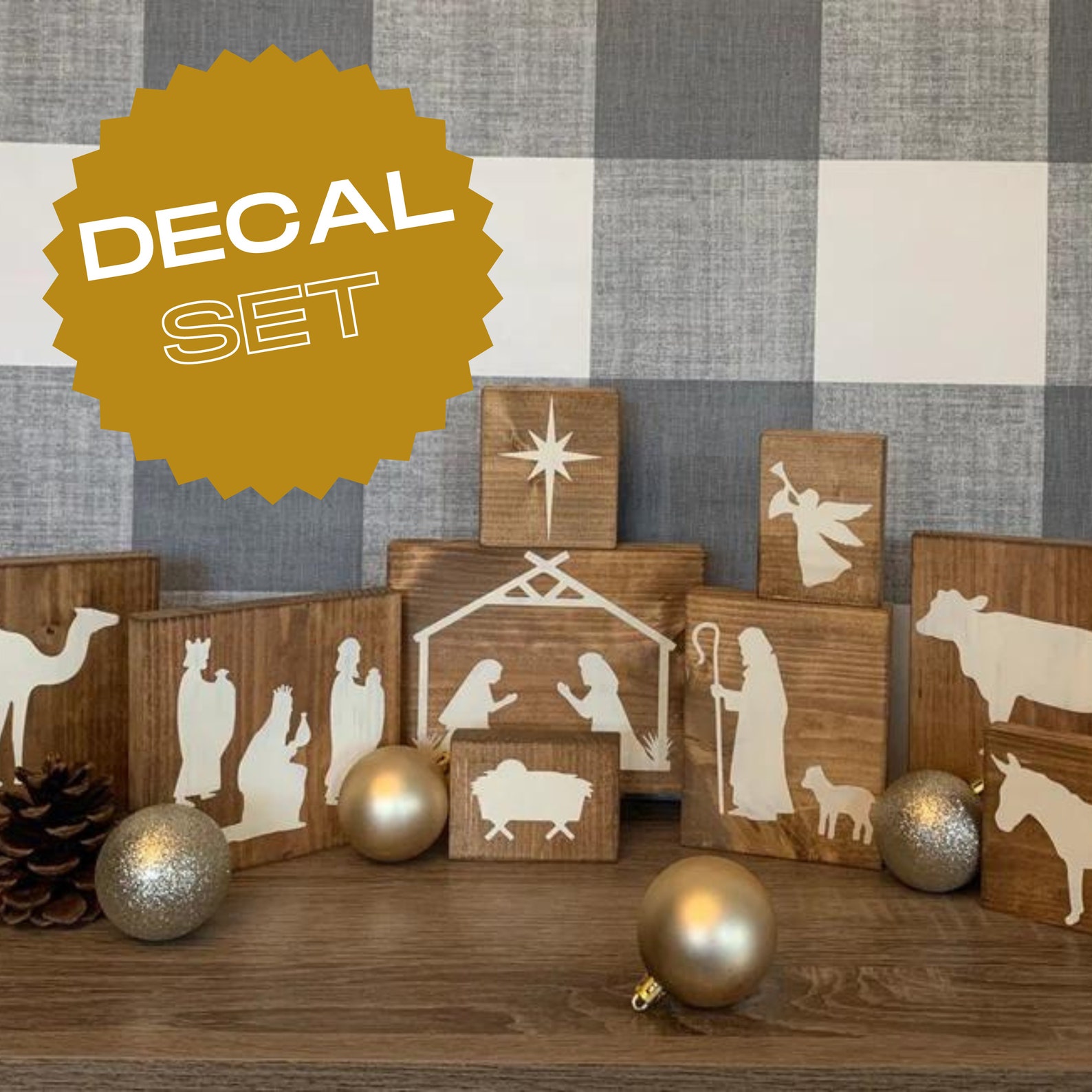 Nativity Manger Scene Decal Sticker Set DIY Nativity Scene - Etsy