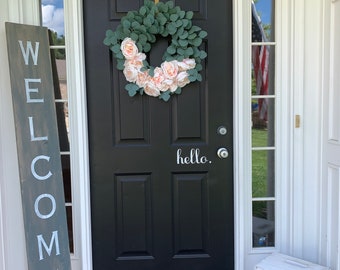 Front Door Sticker HELLO Cute Vinyl Front Door Decal Home Decorations ...