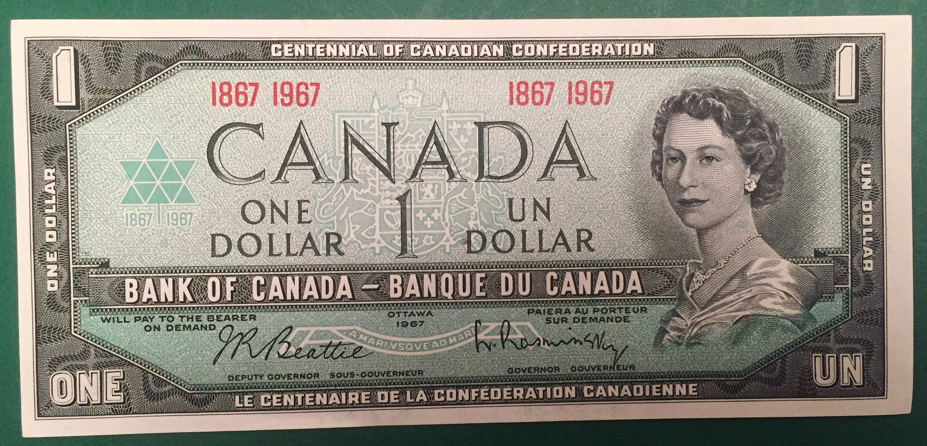 Canada Bank Note 1867-1967 Issue Centennial One Dollar Bill No - Etsy