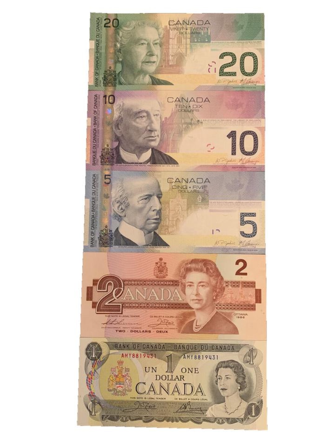The Very Last GEM Paper Money Before the Plastic Notes Set of Canadian ...