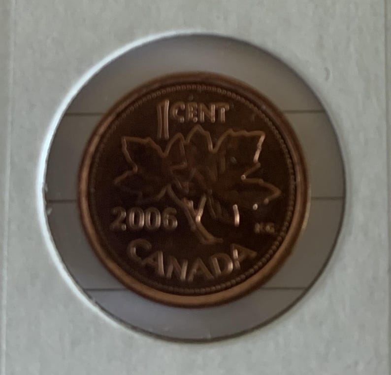 Canada 2006 No P No RCM No Logo Non Magnetic Cent Penny Coin AU - Etsy ...