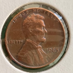 Rare Coin 1965 No Mint Mark Lincoln Penny 1 Cent Error or Mint Damage ...