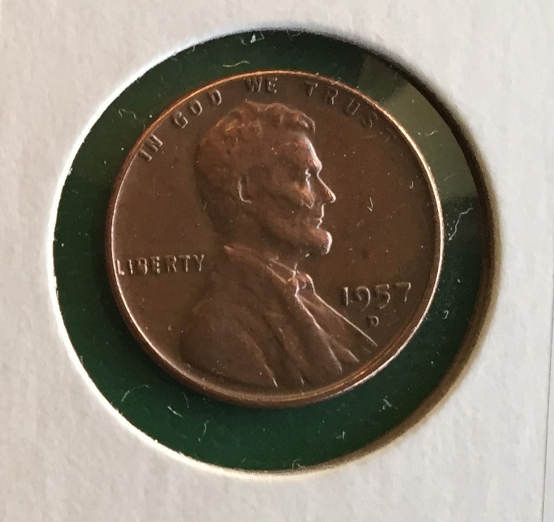 Rare Coin 1957-D Lincoln Obverse 1 Cent Wheat Penny Liberty Filled B ...