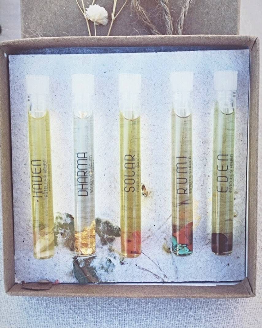 Natural Organic Botanical Perfumes | SAMPLE SET | Crystal Infused ...