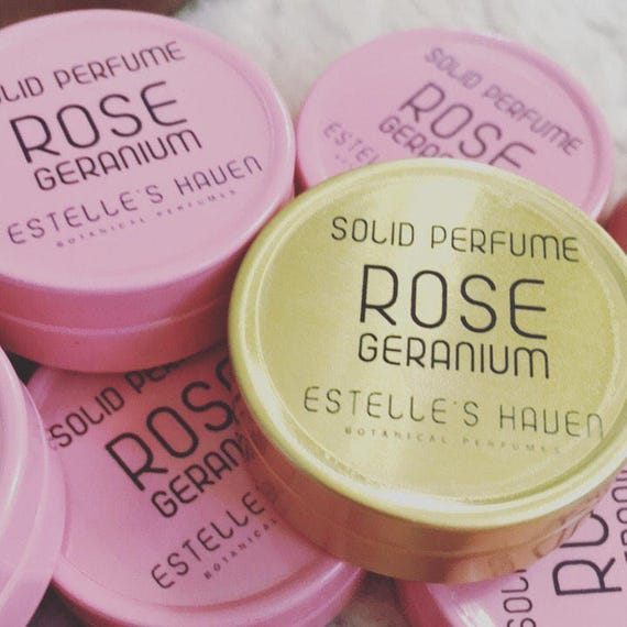 Natural organic solid perfume ROSE geranium Love | Etsy