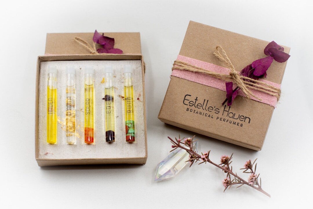 Natural Organic Botanical Perfumes | SAMPLE SET | Crystal Infused ...
