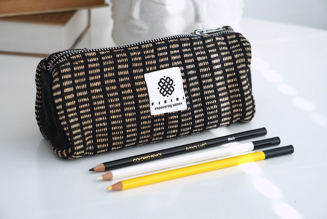 Black Pencil Case Eco Roomy Pen Holder Large Capacity Pencil Case Gift ...