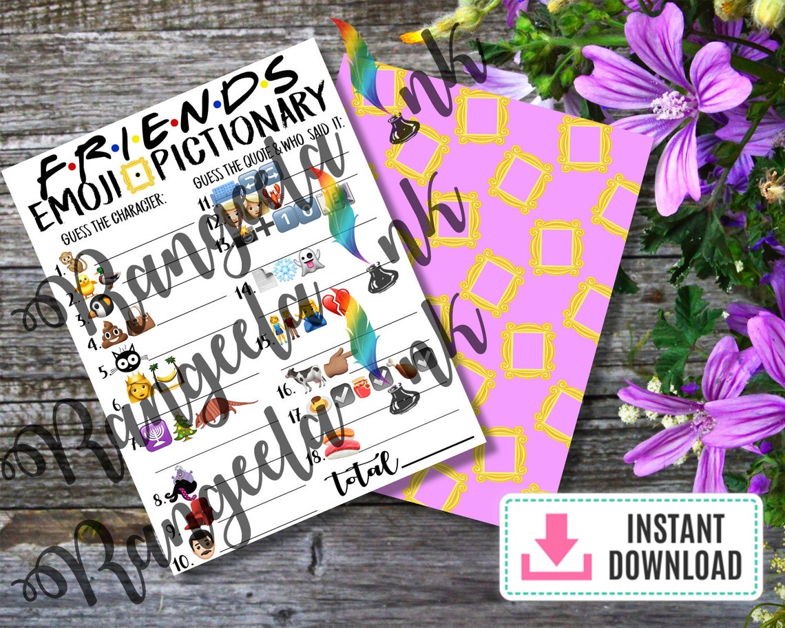 Friends TV Show Emoji Game Instant Download Friends TV Show - Etsy
