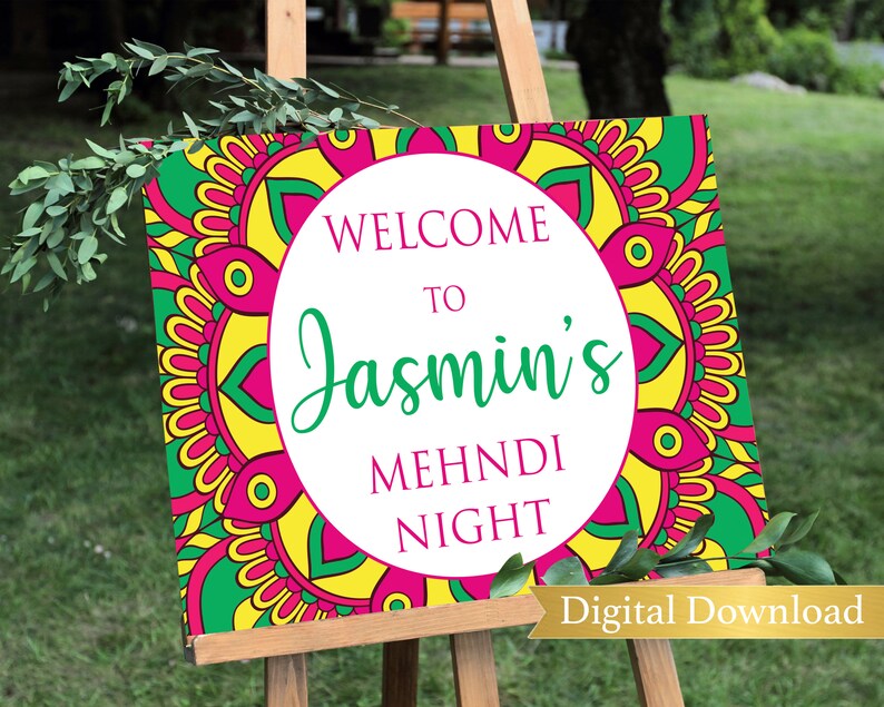 Mehndi Welcome Sign Henna Welcome Sign Mehndi Ceremony - Etsy