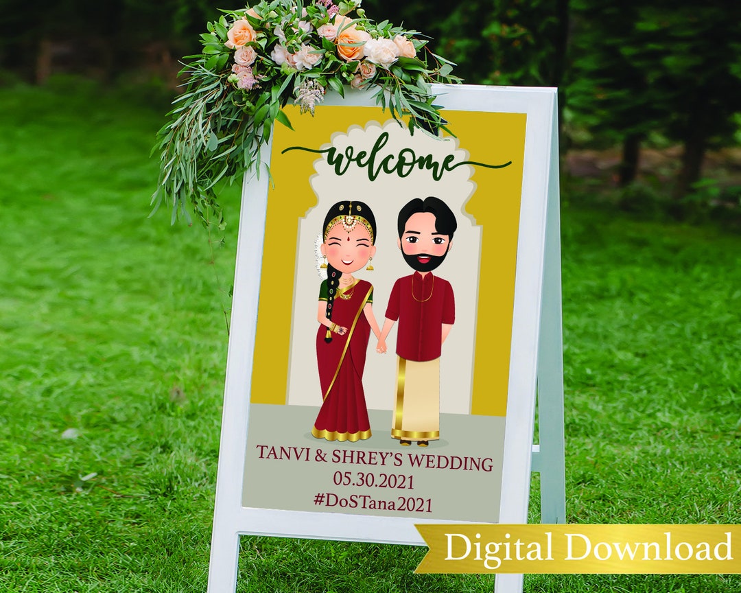 Tamil Wedding Welcome Sign Telegu Wedding Sign Tamil Wedding Indian ...