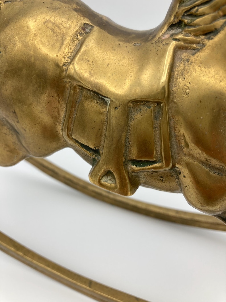 Giddyap! Vintage Brass Rocking Horse: Detailed Decorative Figurine - Etsy