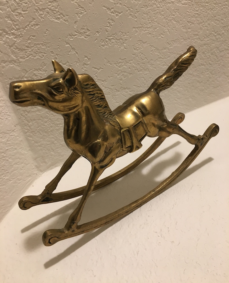 Vintage Decorative Solid Brass Rocking Horse. Larger and More Detailed ...