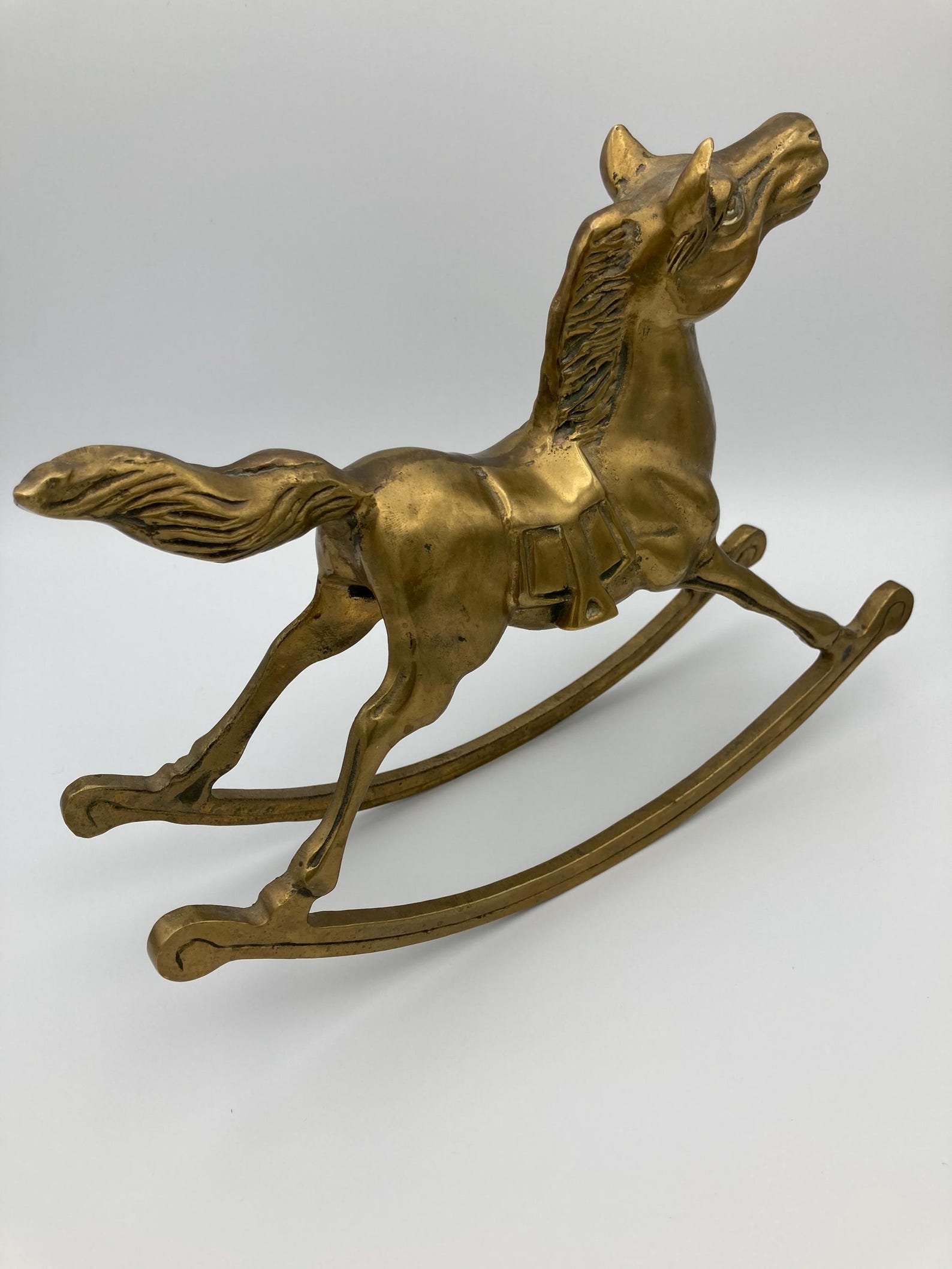 Vintage Decorative Solid Brass Rocking Horse. Larger and More Detailed ...