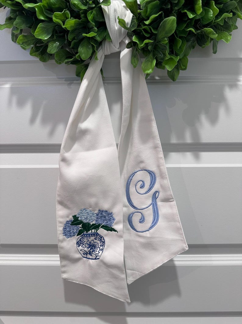 Hydrangea Vase Wreath Sash - Etsy
