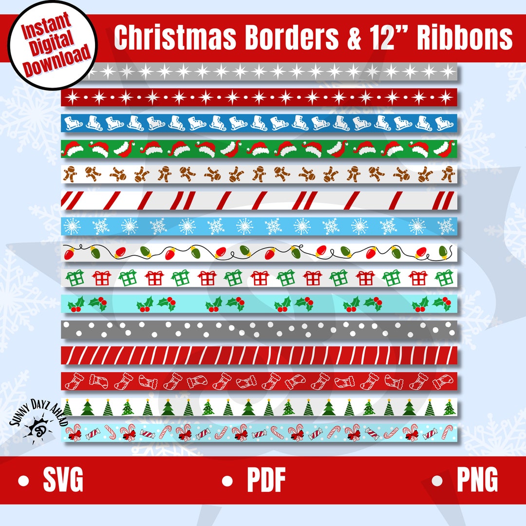 Christmas Border Clipart Xmas Holiday Cards Clip Art Winter - Etsy