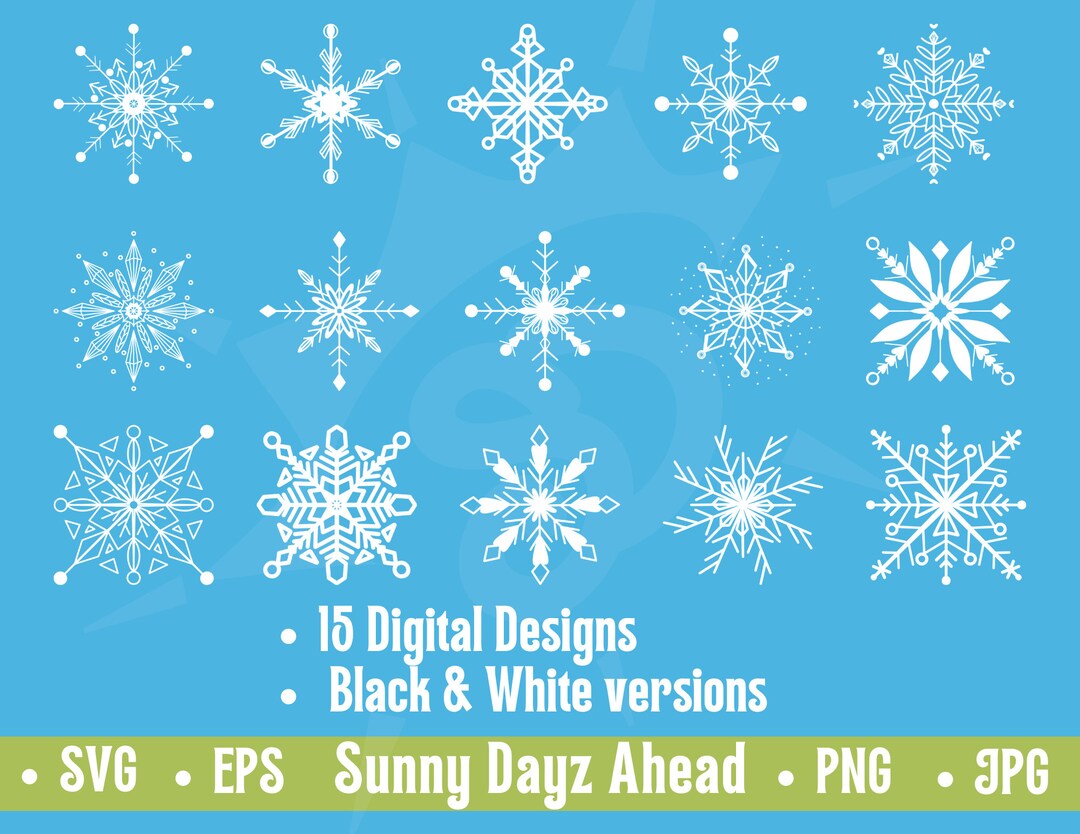 Snowflake SVG Christmas Clipart, Christmas SVG Bundle, Winter Clipart ...