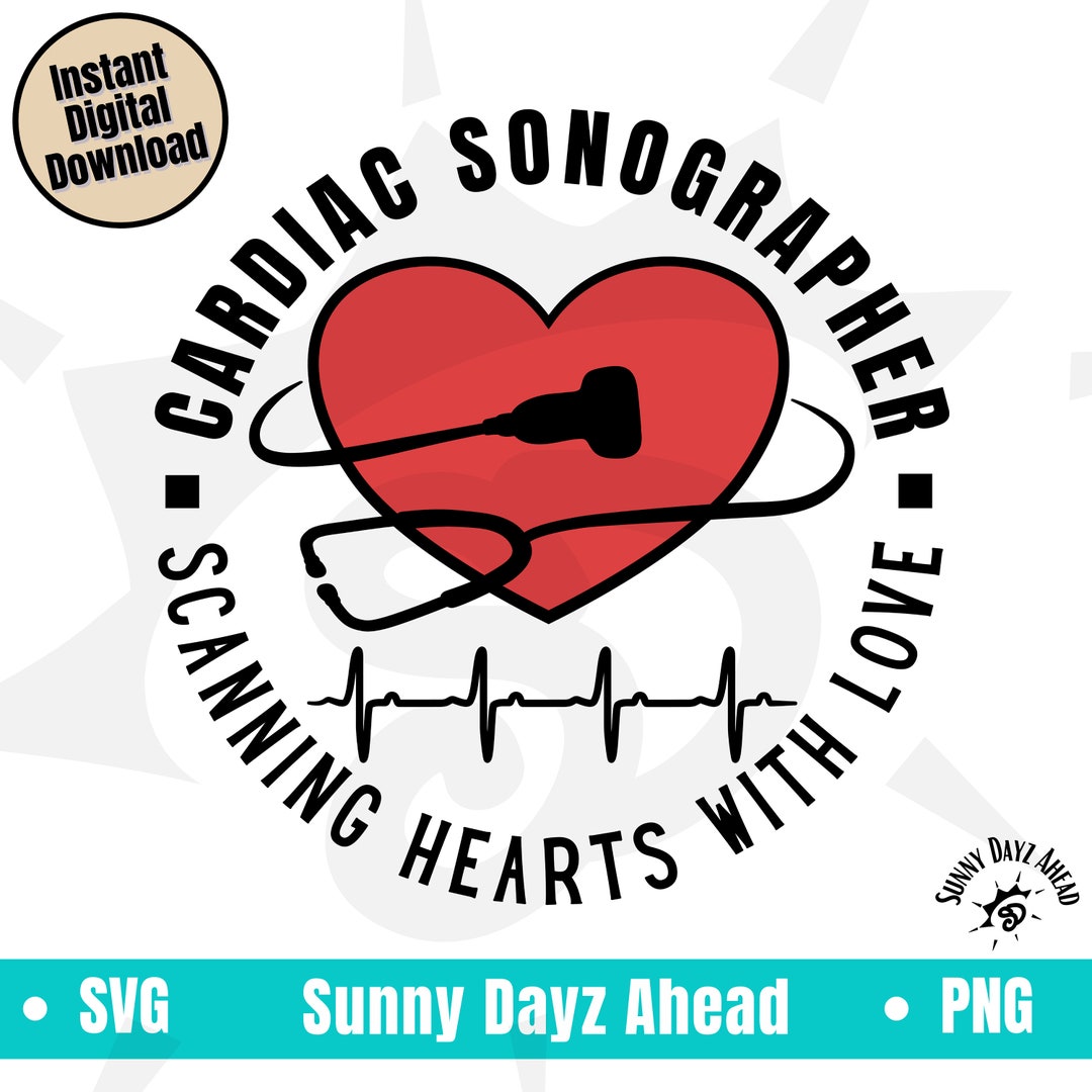 Cardiac Sonographer Ultrasound Art, Healthcare Office Decor PNG, Thank ...