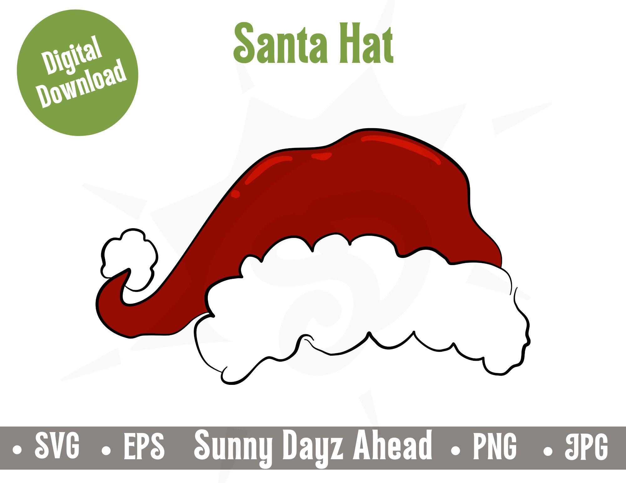 Santa Hat SVG, Santa Clipart, Santa Hat Clip Art, Christmas SVG Designs ...