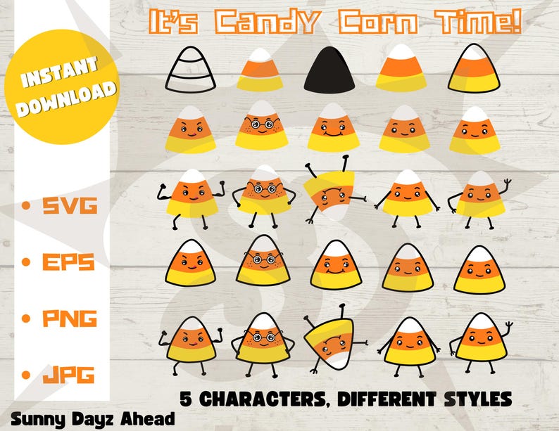 Cute Halloween SVG Bundle Candy Corn Clipart, Fall SVG, Trick or Treat ...