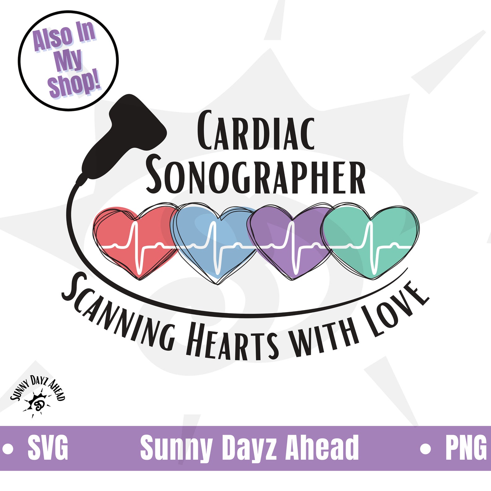 Echo Tech PNG Clipart and SVG, Great for Cardiac Sonographer Gifts - Etsy