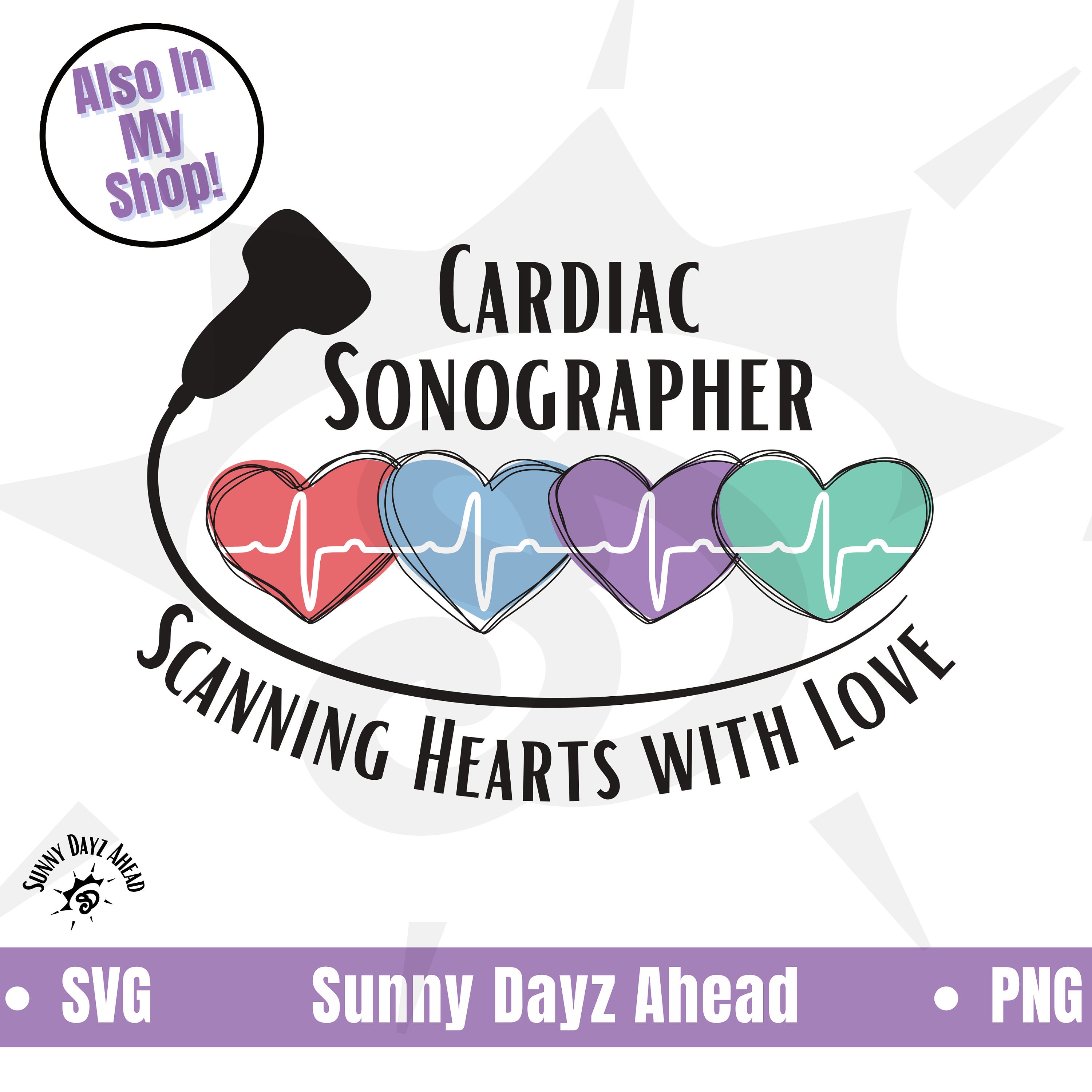 Echo Tech PNG Clipart and SVG, Great for Cardiac Sonographer Gifts - Etsy