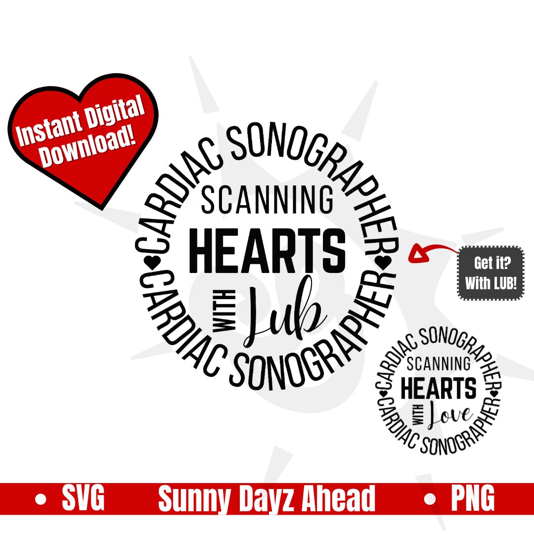 Echo Tech PNG Clipart and SVG, Great for Cardiac Sonographer Gifts - Etsy