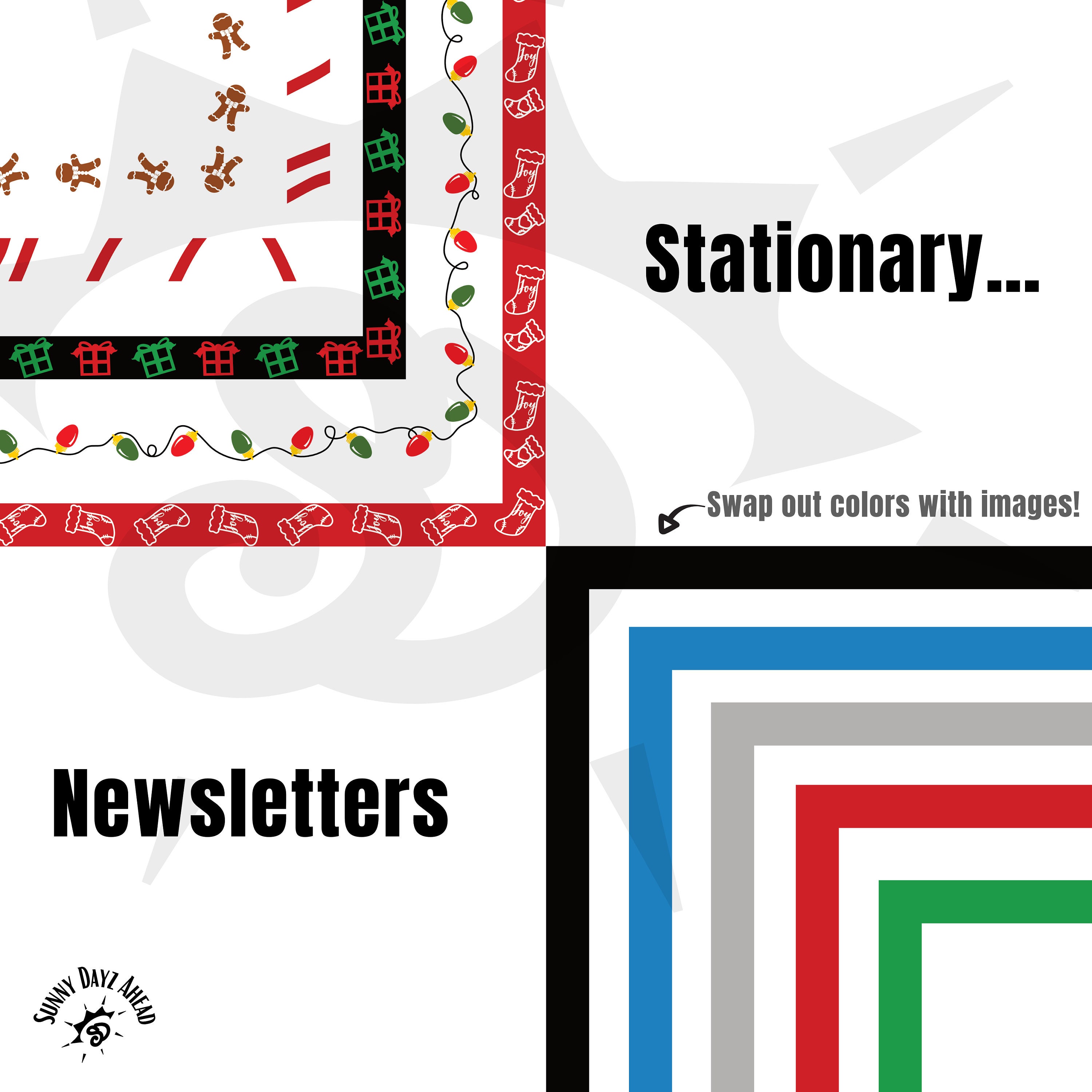 Christmas Border Clipart, Xmas Holiday Cards Clip Art, Winter Craft SVG ...