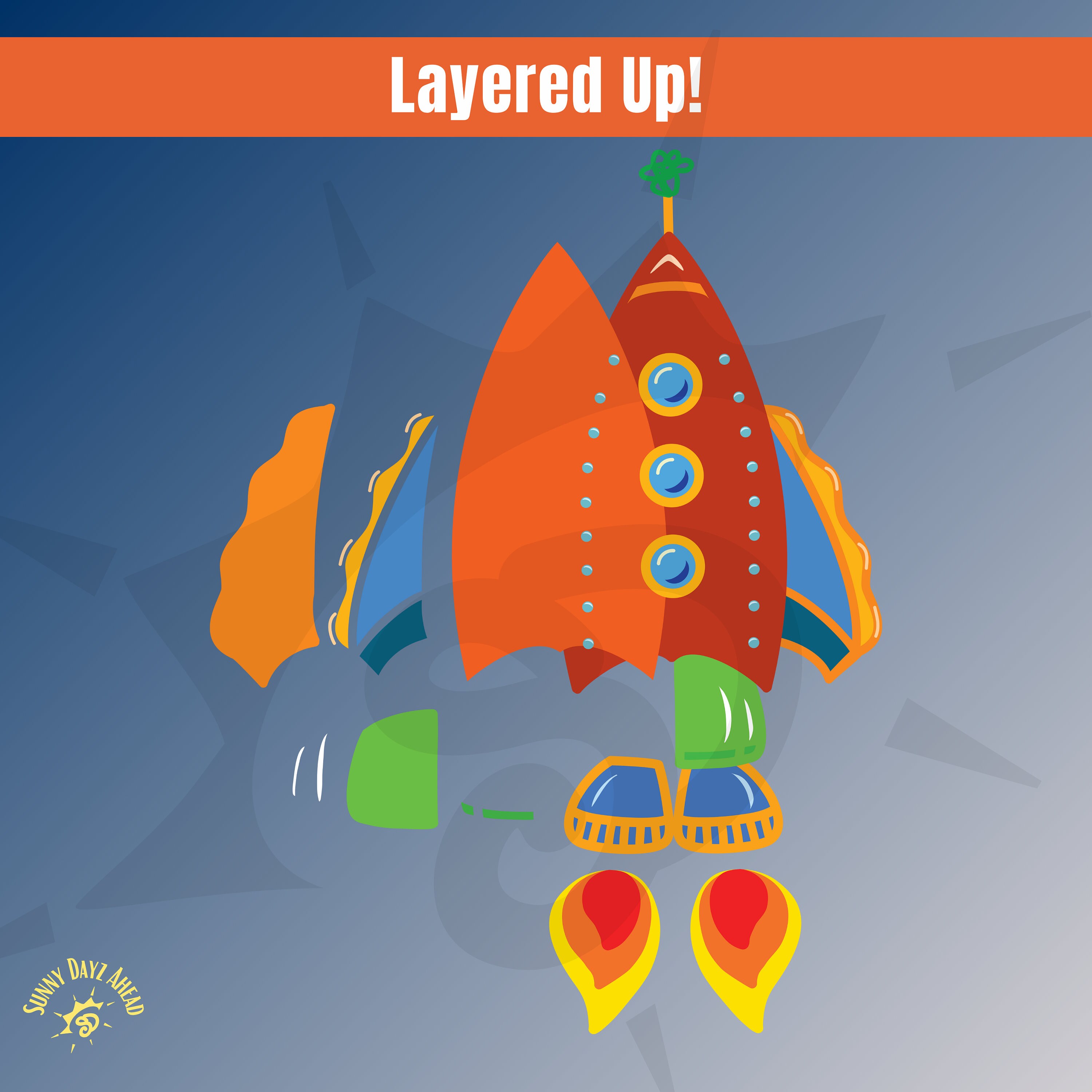 Rocket Space Clipart, Cute Outer Space Clip Art Layered SVG ...