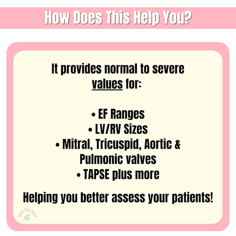 Echo Tech Values PDF, Cardiac Sonographer Measurements, Cardiology ...