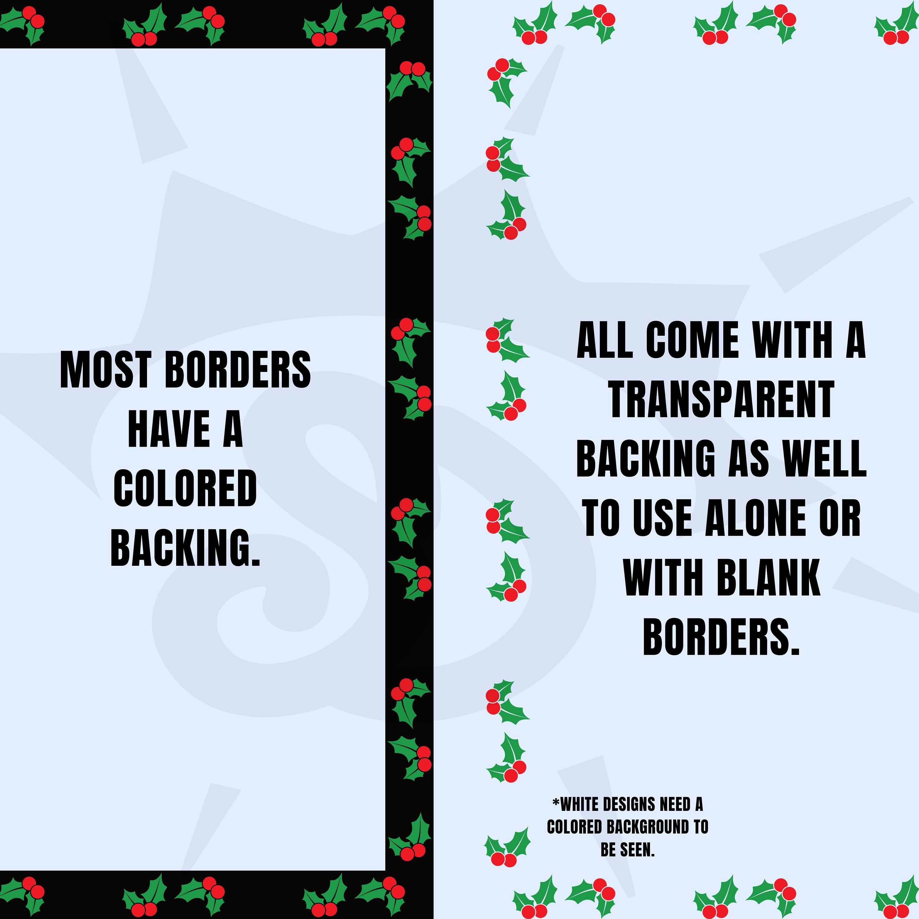 Christmas Border Clipart, Xmas Holiday Cards Clip Art, Winter Craft SVG ...
