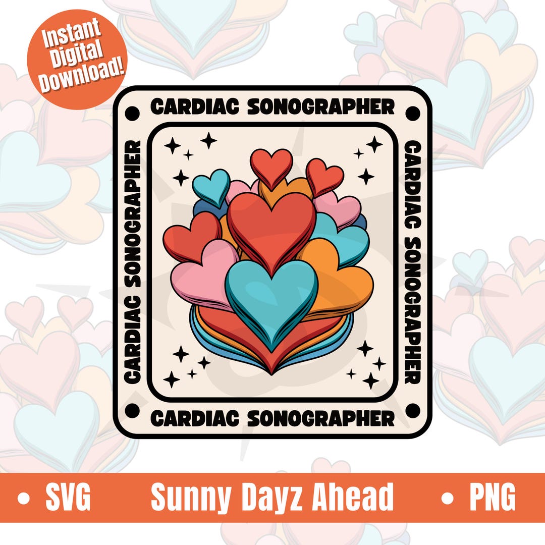 Cardiac Sonography SVG, Echo Tech Cricut Projects PNG, Rad Tech ...