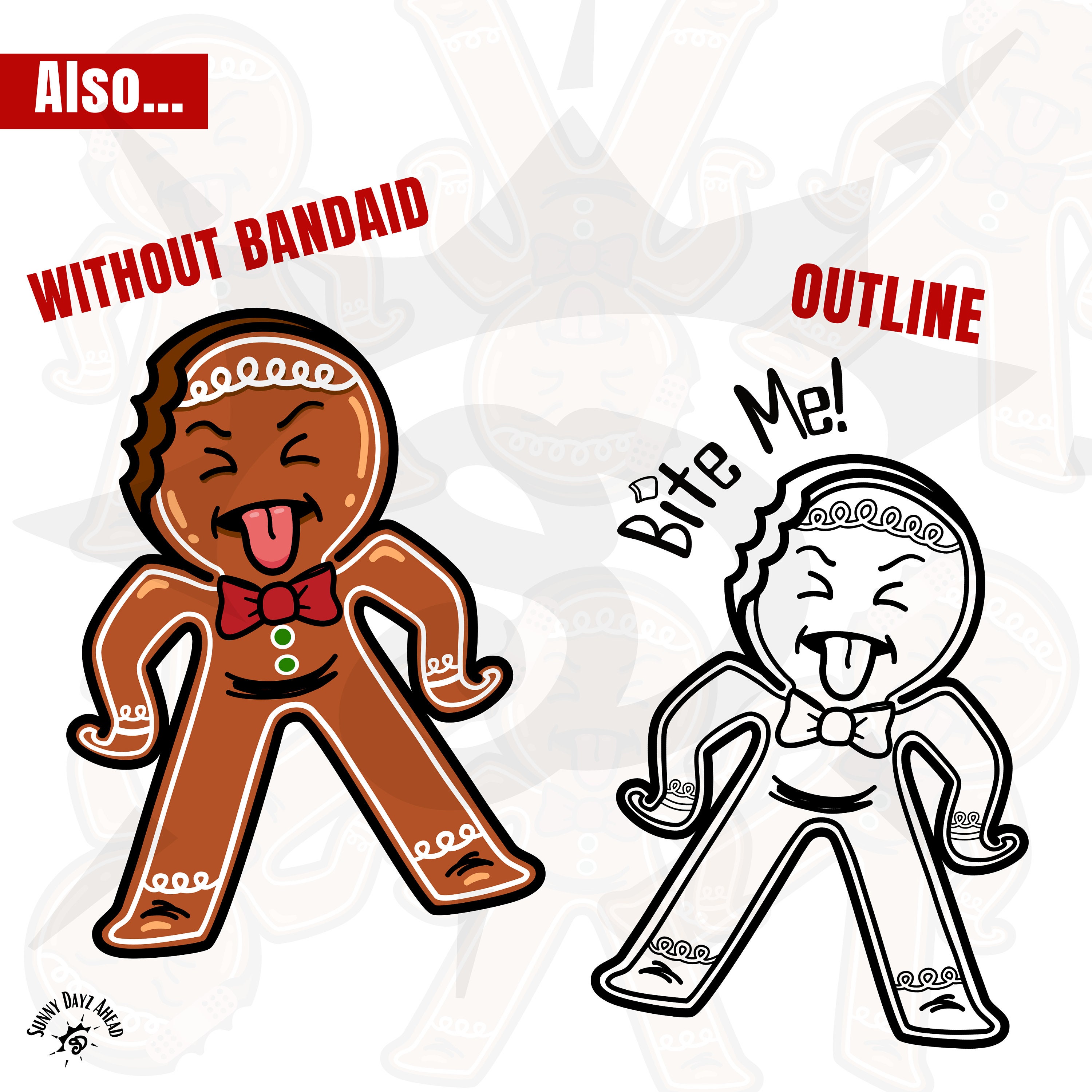 Bite Me Christmas SVG Designs, Gingerbread Man Cricut Projects, Funny ...