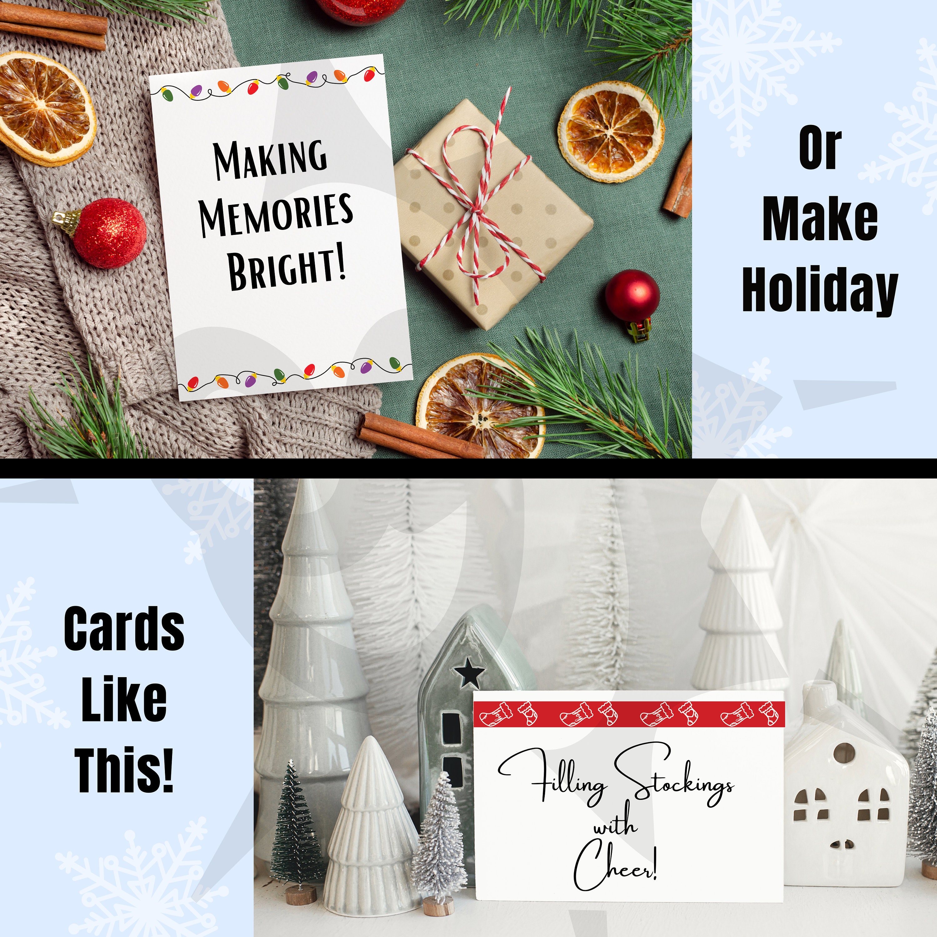 Christmas Border Clipart, Xmas Holiday Cards Clip Art, Winter Craft SVG ...