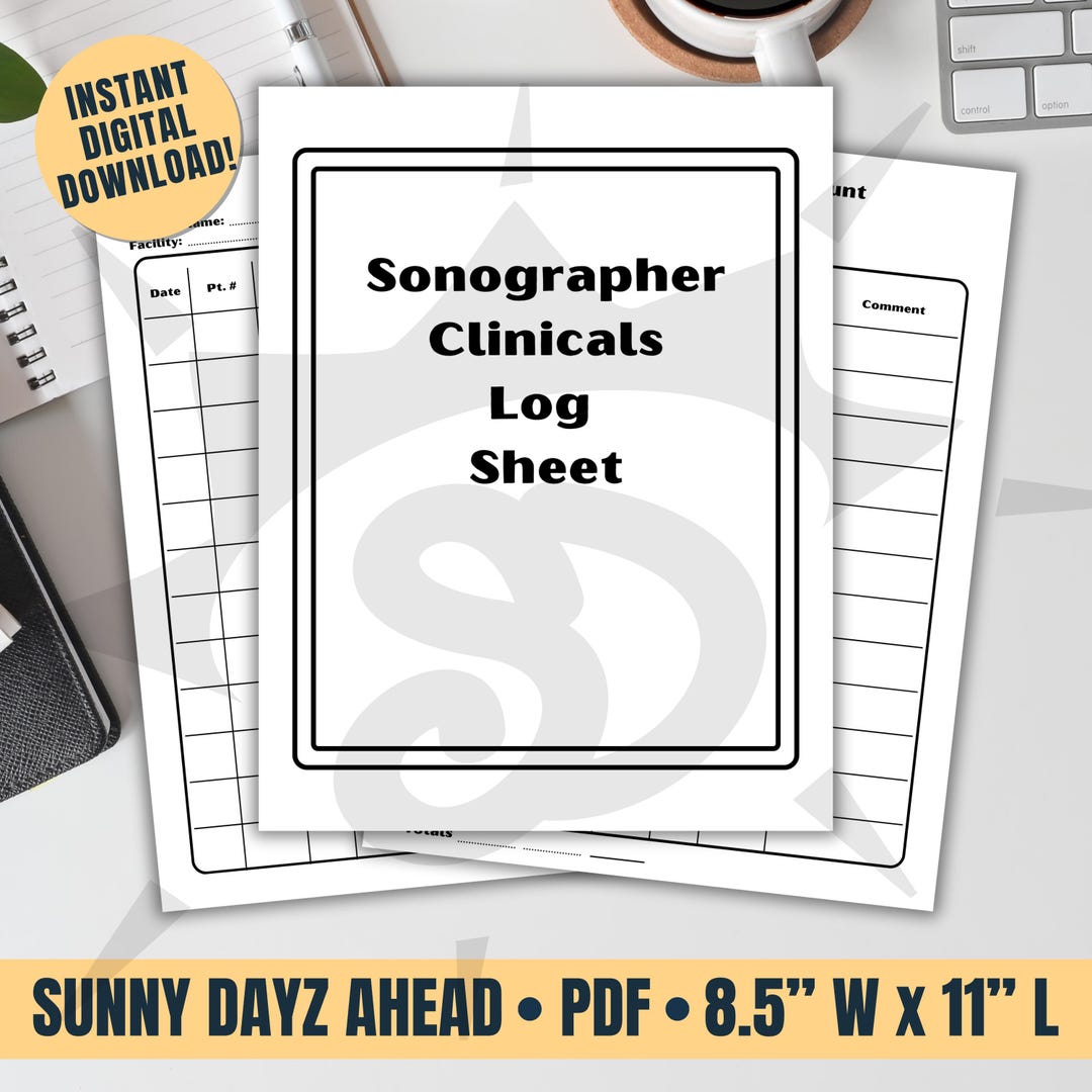 Sonographer Student Clinicals Log Sheet, Ultrasound Tech School ...