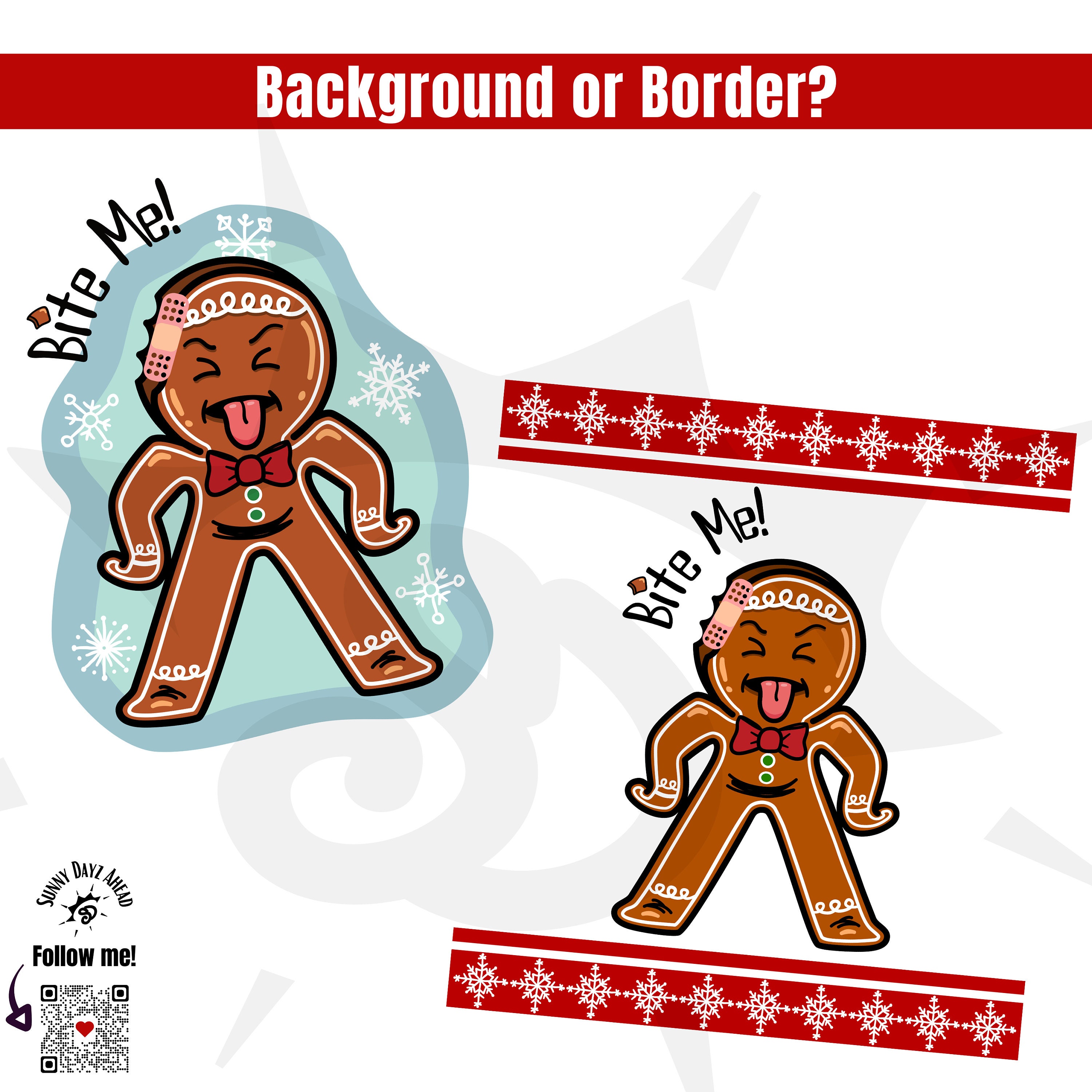 Bite Me Christmas SVG Designs, Gingerbread Man Cricut Projects, Funny ...