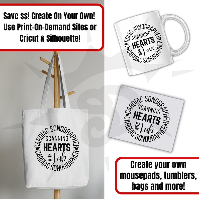 Echo Tech PNG Clipart and SVG, Great for Cardiac Sonographer Gifts - Etsy