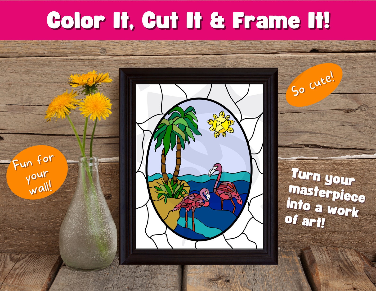 Stained Glass Coloring Pages, Adult Coloring Book, Easter Basket ...