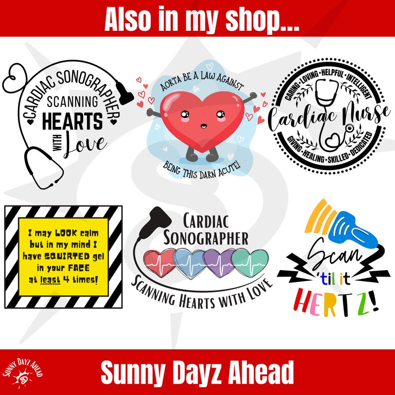 Cardiac Sonographer Ultrasound Art, Healthcare Office Decor PNG, Thank ...