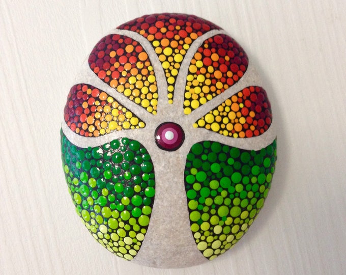 Tree of Life Dot Art Painted Stone Painted Rock Fairy Garden Marker ...