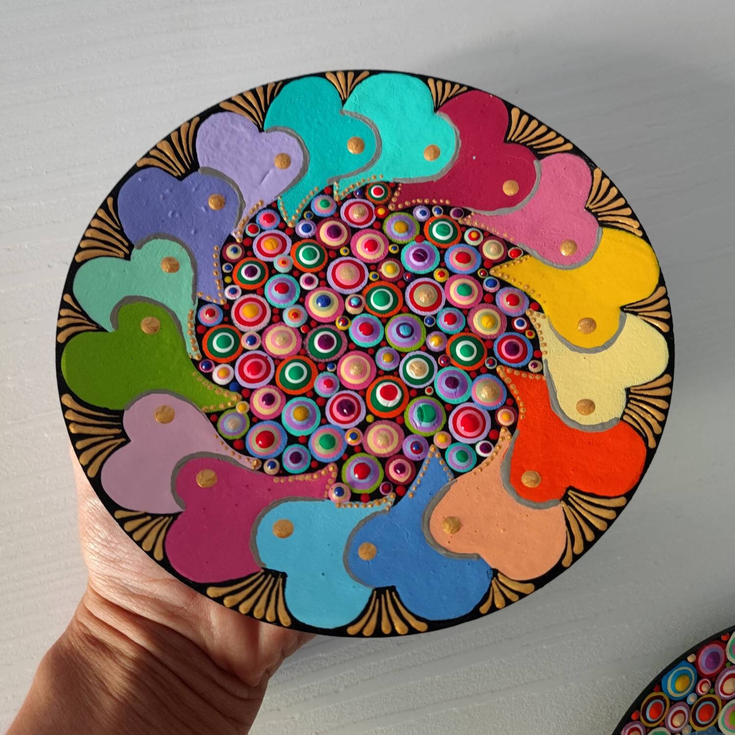 Colorful Handpainted Wooden Bowl House Table Decoration Bowl - Etsy