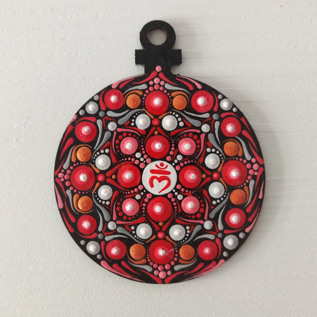 The Root Chakra Mandala Ornament on Wood, Noel Christmas Ornaments ...