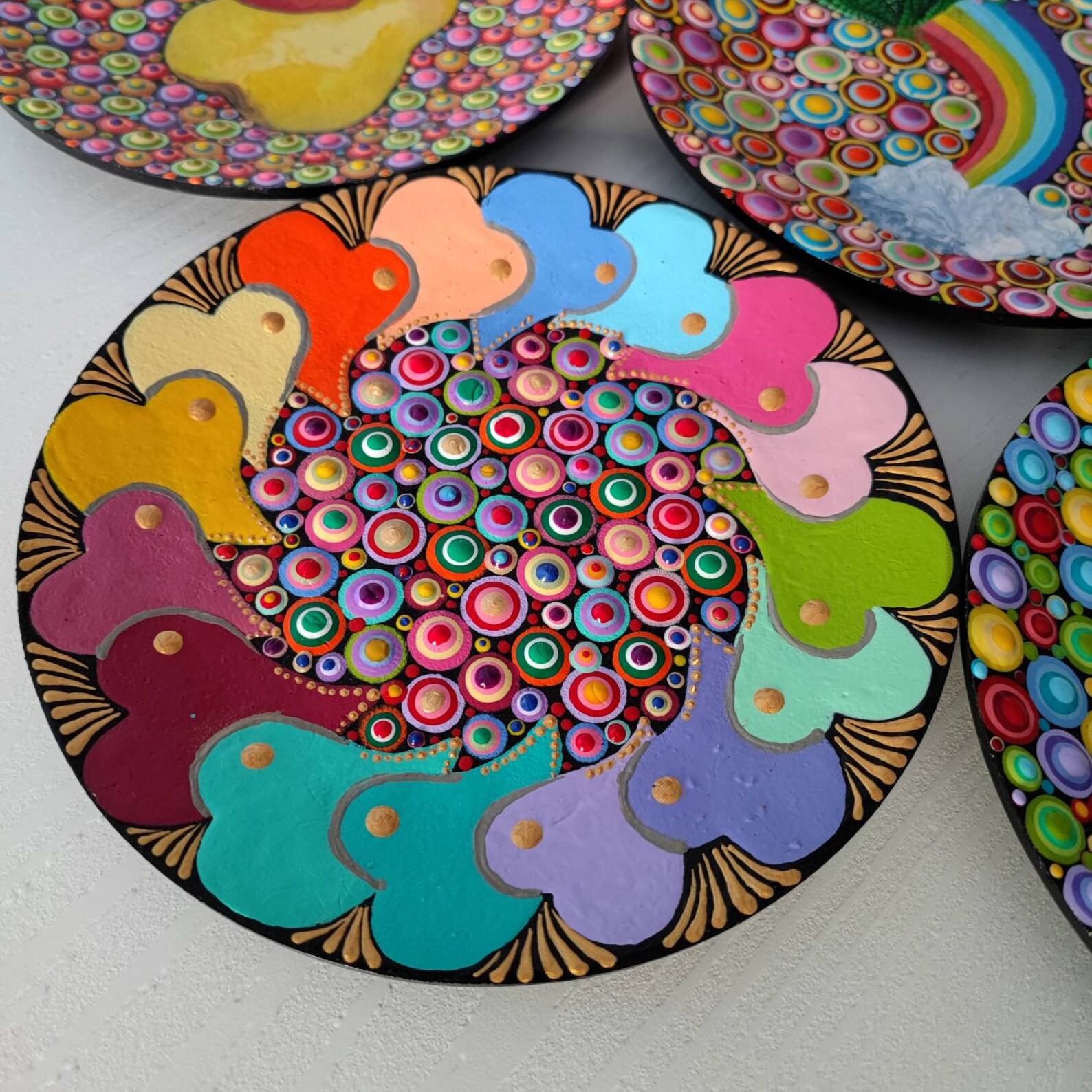 Colorful Handpainted Wooden Bowl House Table Decoration Bowl - Etsy