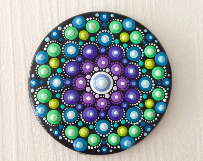 Mandala on Ceramic Dot Art Painted Ceramic Fairy Garden Marker ...